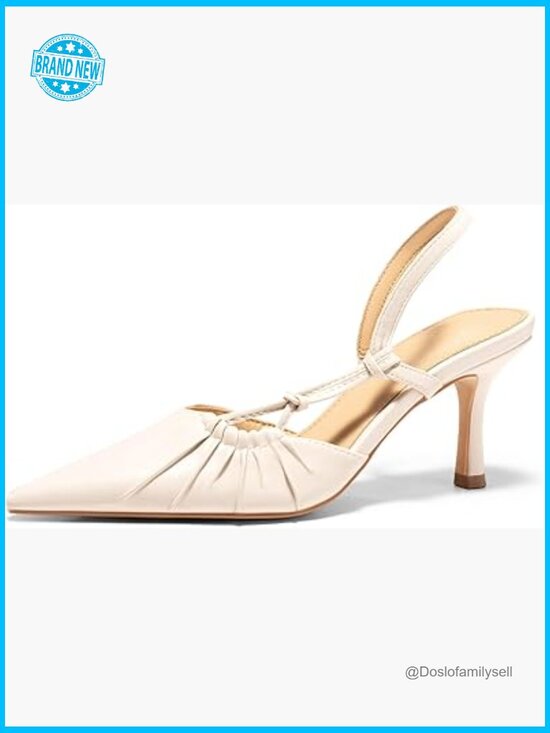 Shoes | Womens Slingback Kitten Heels Closed Pointed Toe Pumps Dorsay ...